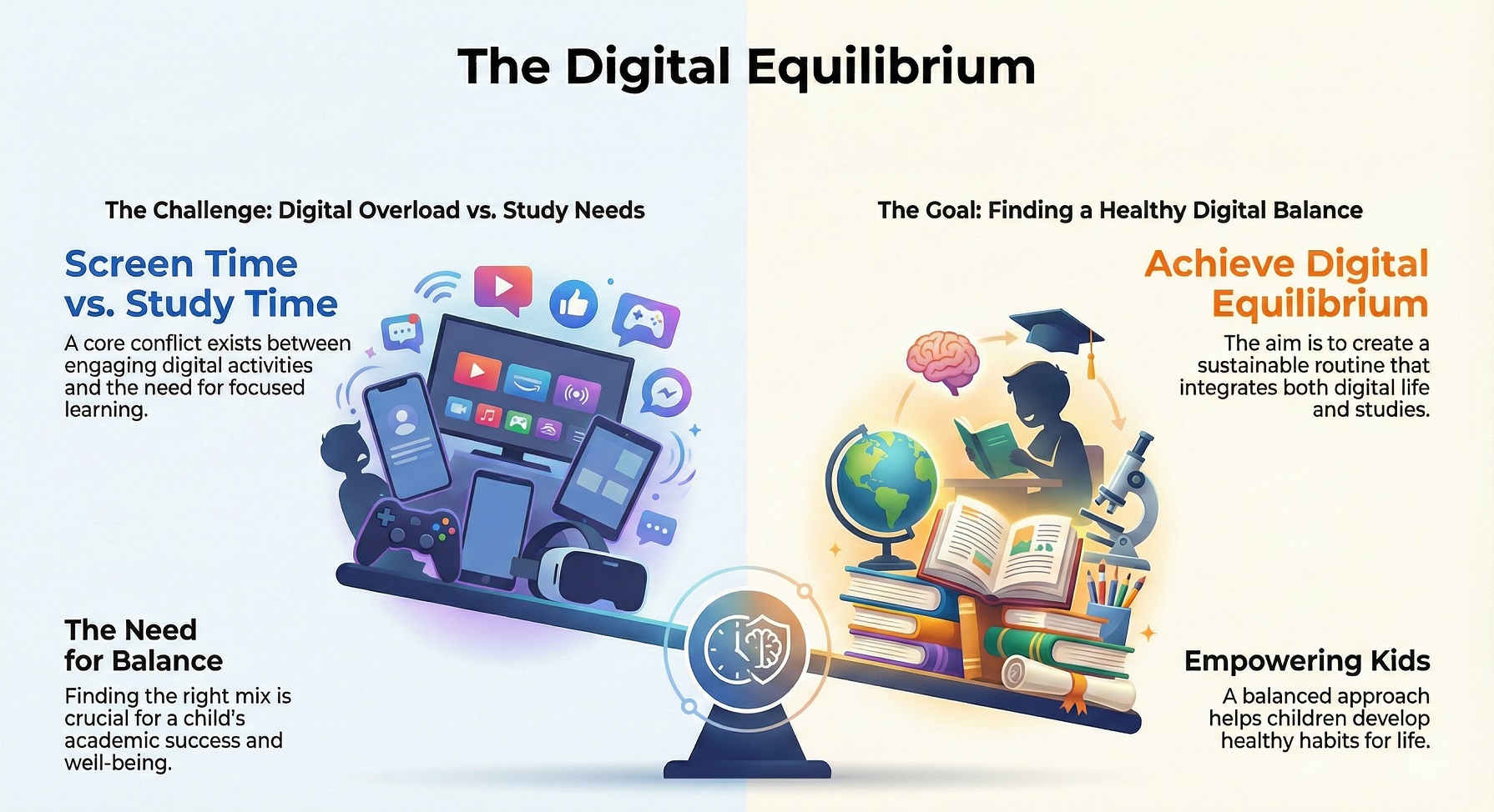 Screen Time and Study Balance - Right Digital Balance for Kids